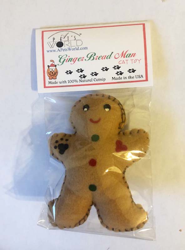 Cat Toy - Gingerbread Man with Catnip USA Made